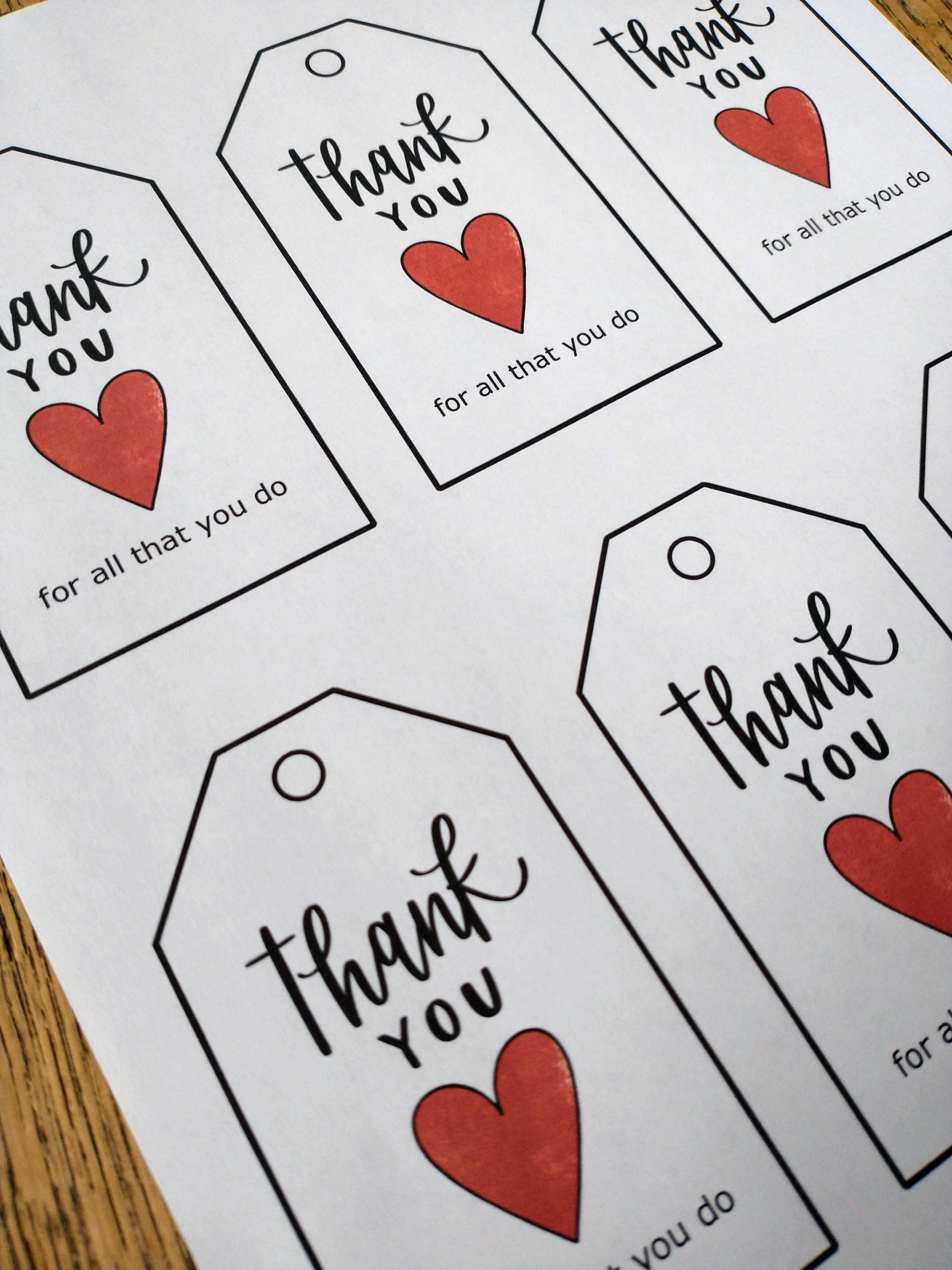 Printable Teacher Tag, Thank You for All You Do | Teacher Appreciation ...