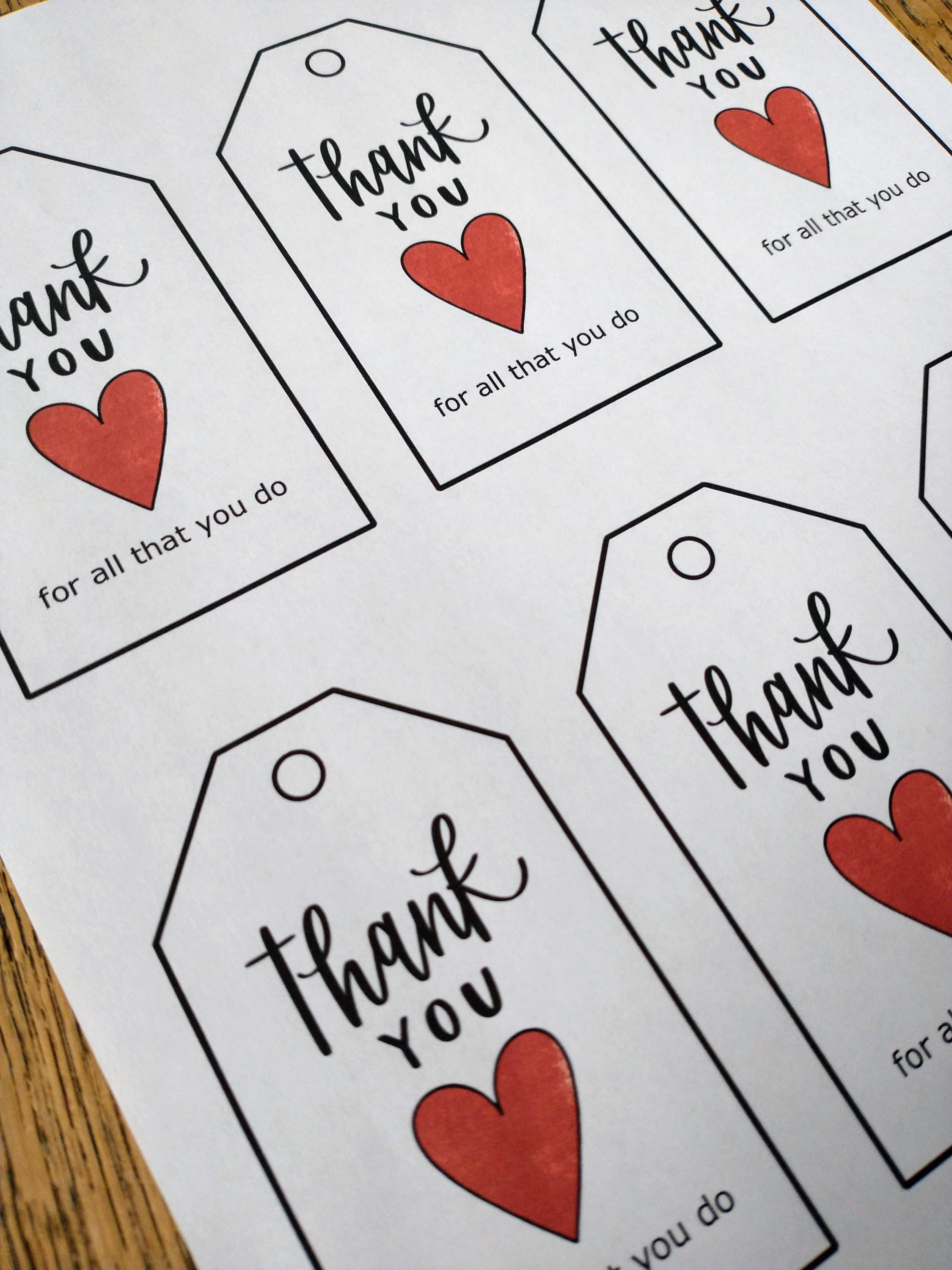 Printable Teacher Tag, Thank You for All You Do | Teacher Appreciation ...