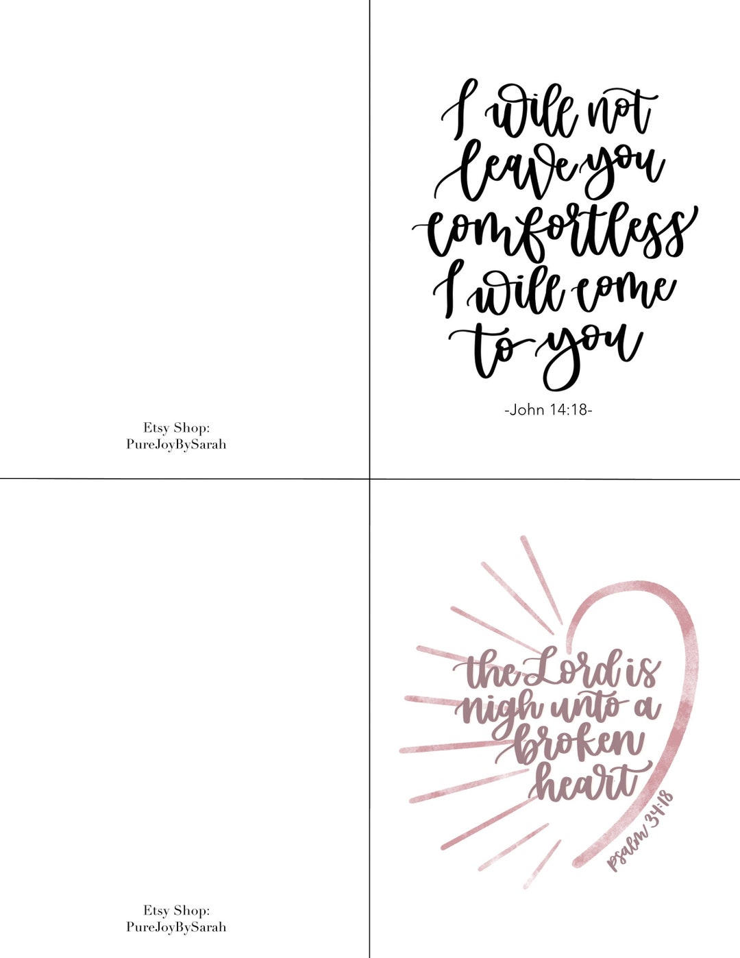 Printable Grief Sympathy Cards | Grief and Loss | Scripture Cards ...