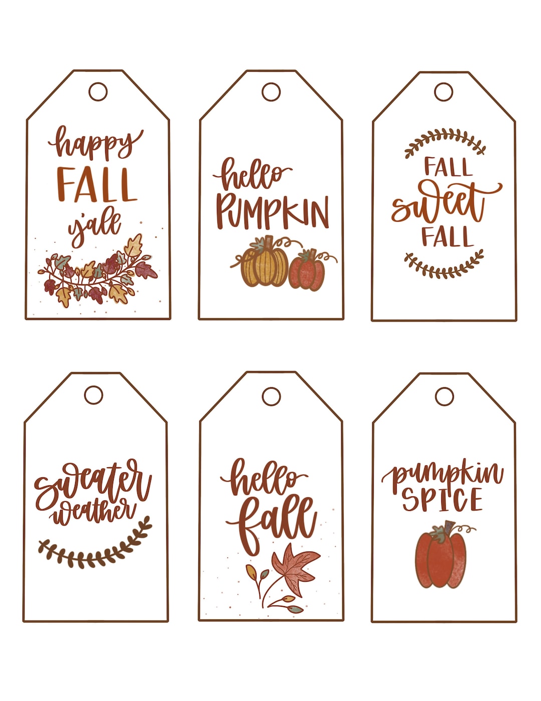 Fall Variety Printable Tags | Fall Gift Tags | Printable Fall Tags ...