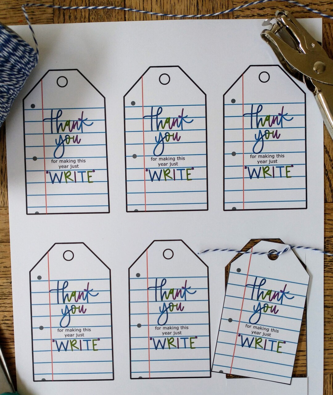 Printable Teacher Tag, Thank You for Making This Year Just "write ...