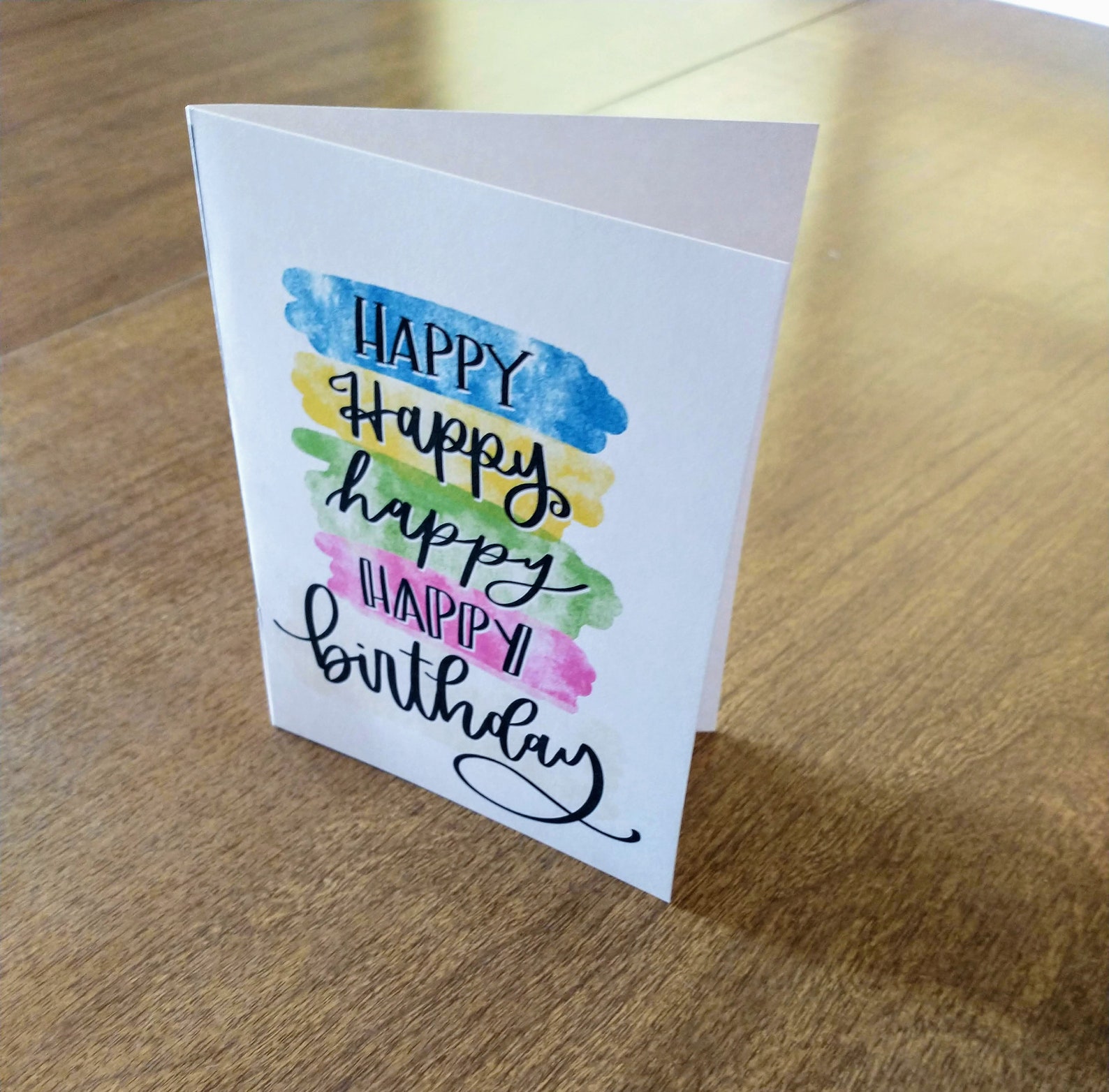 Printable Colorful Happy Happy Happy Birthday Cards | Birthday Card ...