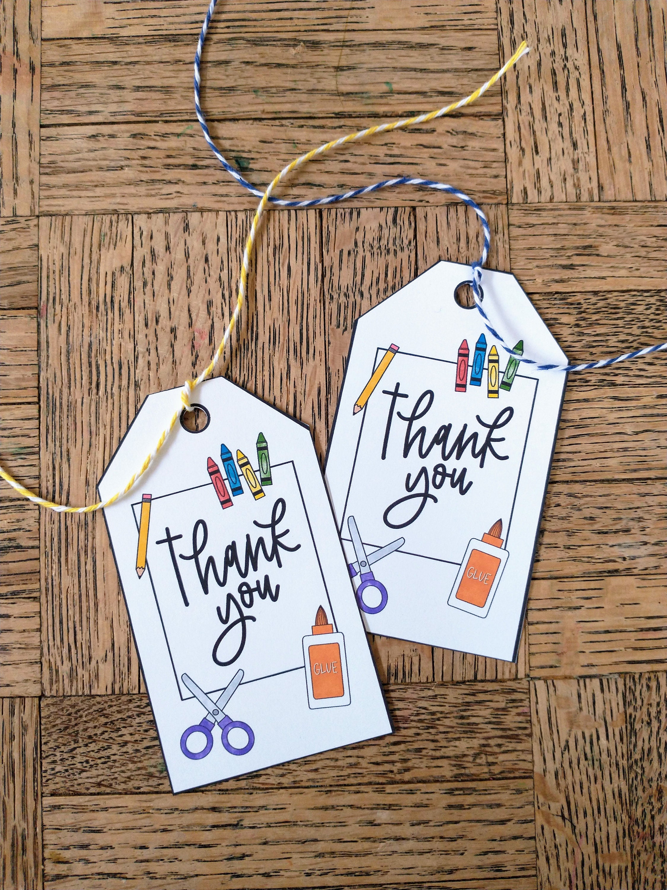 Printable Teacher Tag, Thank You With School Crafts | Teacher Staff ...