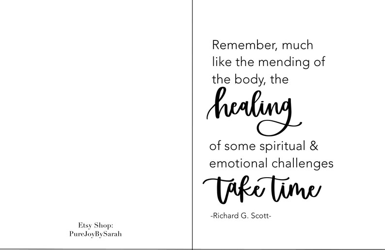 Printable Grief Sympathy Card | Scripture Cards | LDS Quotes | Loss ...