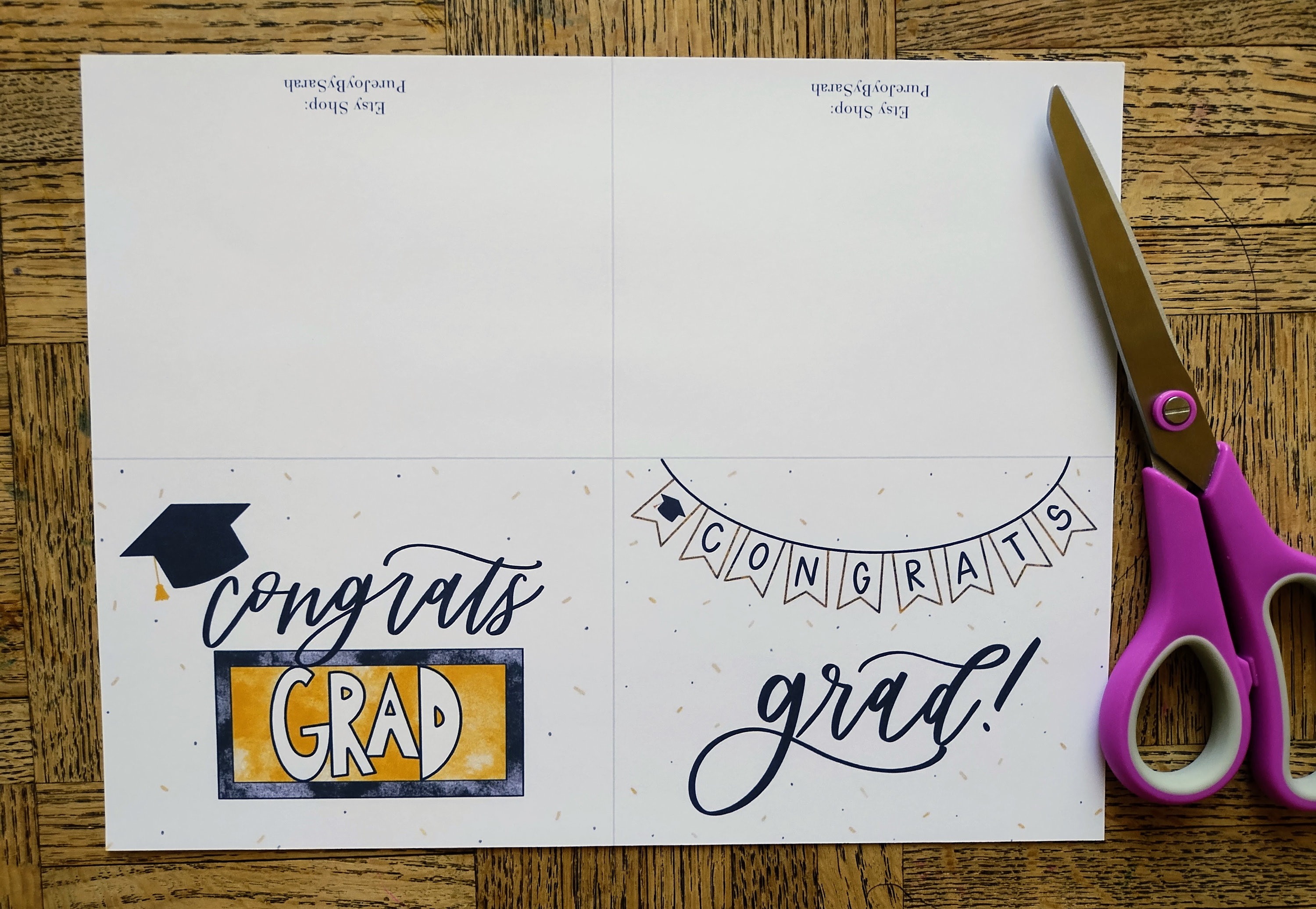 Printable Graduation Cards | Congrats Grad! | Banner and Graduation Cap ...