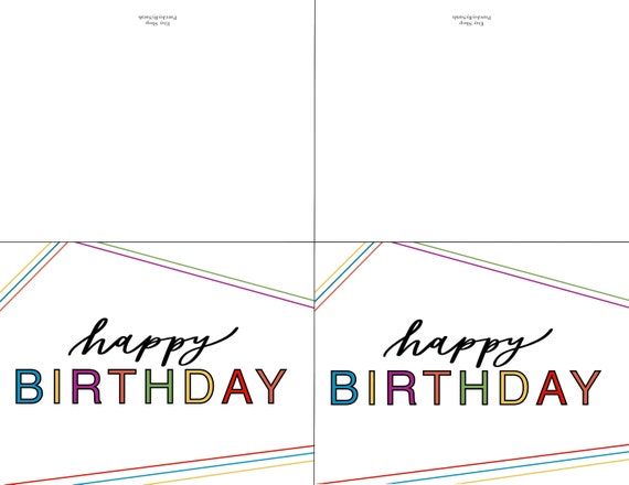 Printable Retro Happy Birthday Cards Birthday Cards | Etsy