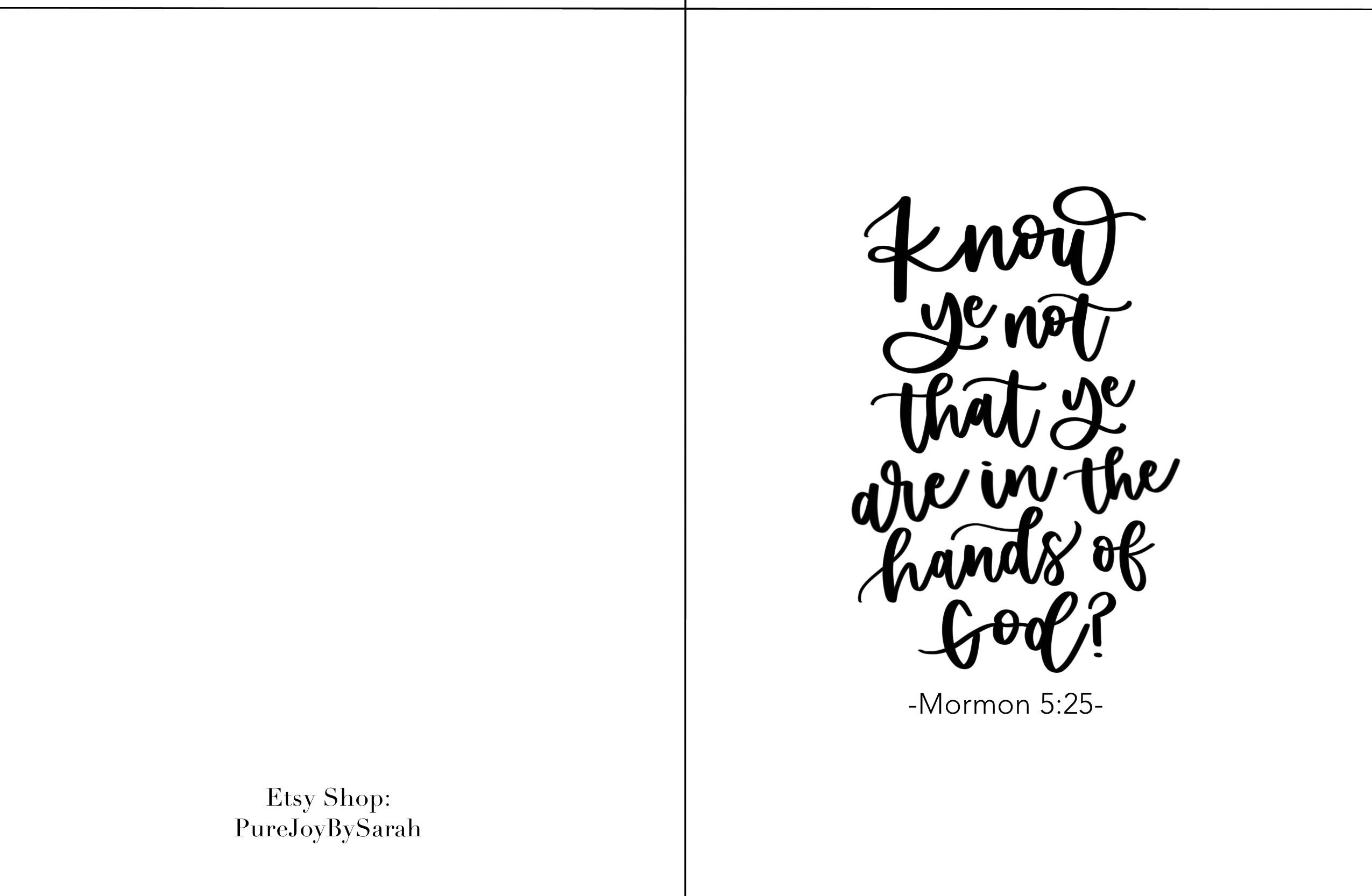 Printable Grief Sympathy Card | Scripture Cards | LDS Quotes | Loss ...