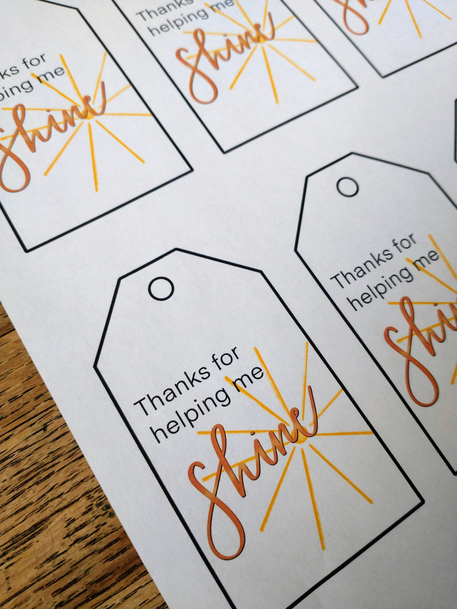 Printable Teacher Tag, Thanks for Helping Me Shine | Teacher ...