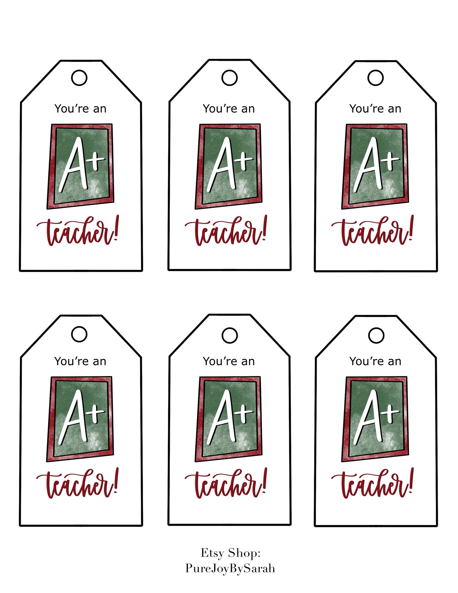 Printable Teacher Tag, A Teacher Teacher Appreciation Tags Thank You ...