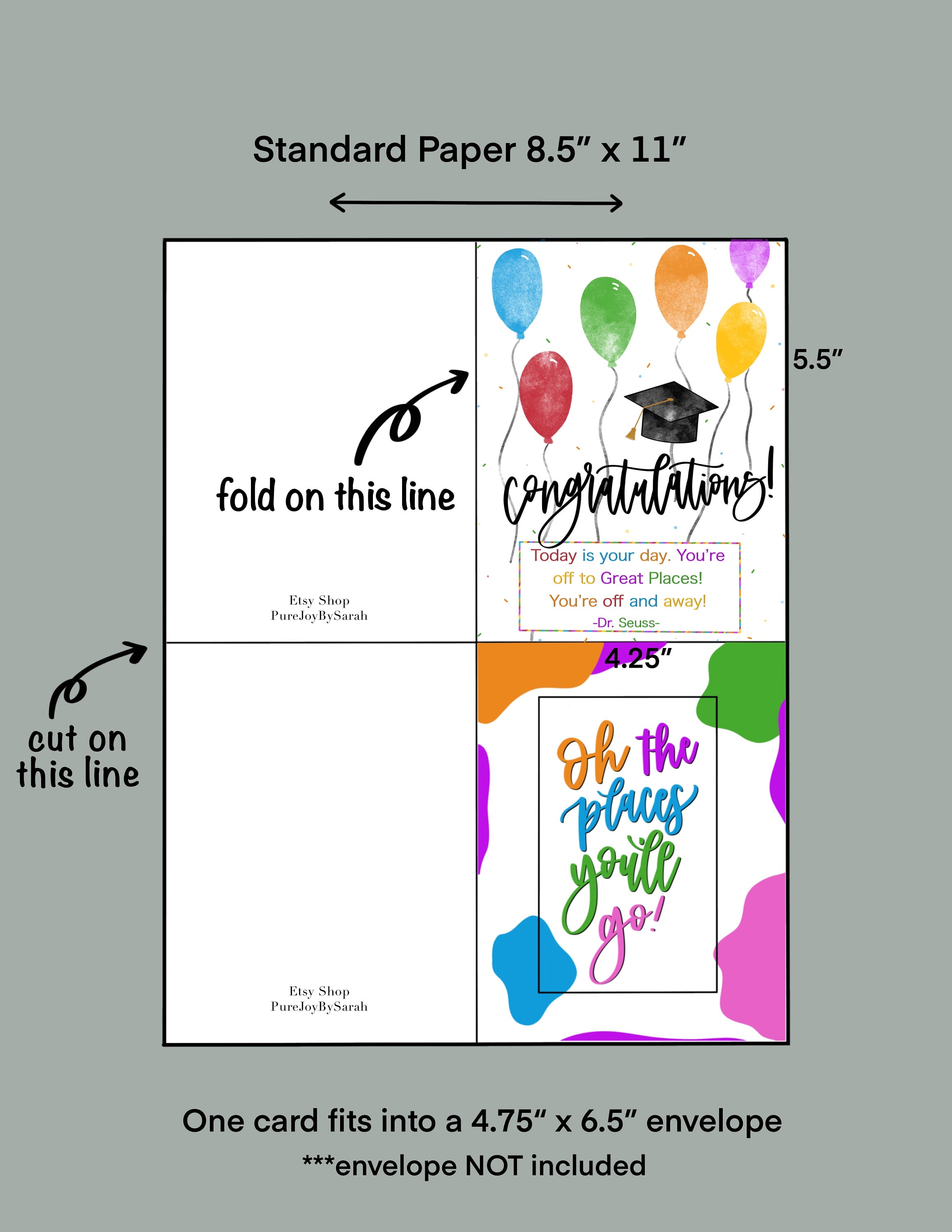 Printable Graduation Cards | Dr. Seuss Today is Your Day Oh the Places ...