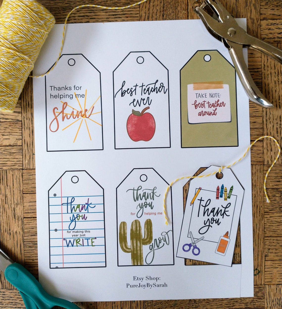 Printable Variety Teacher Thank You Tags | Teacher Staff Appreciation ...