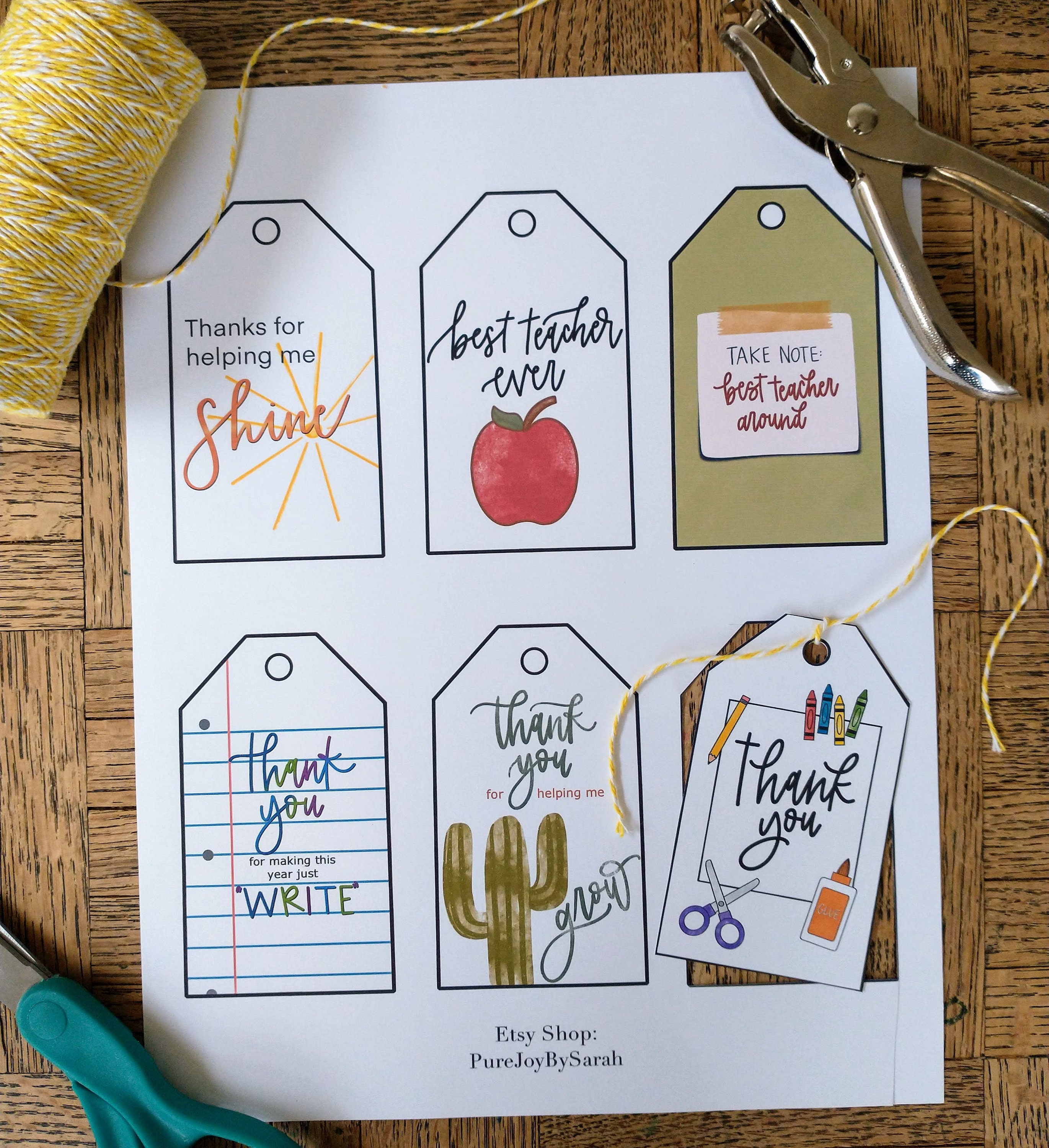 Printable Variety Teacher Thank You Tags | Teacher Staff Appreciation ...