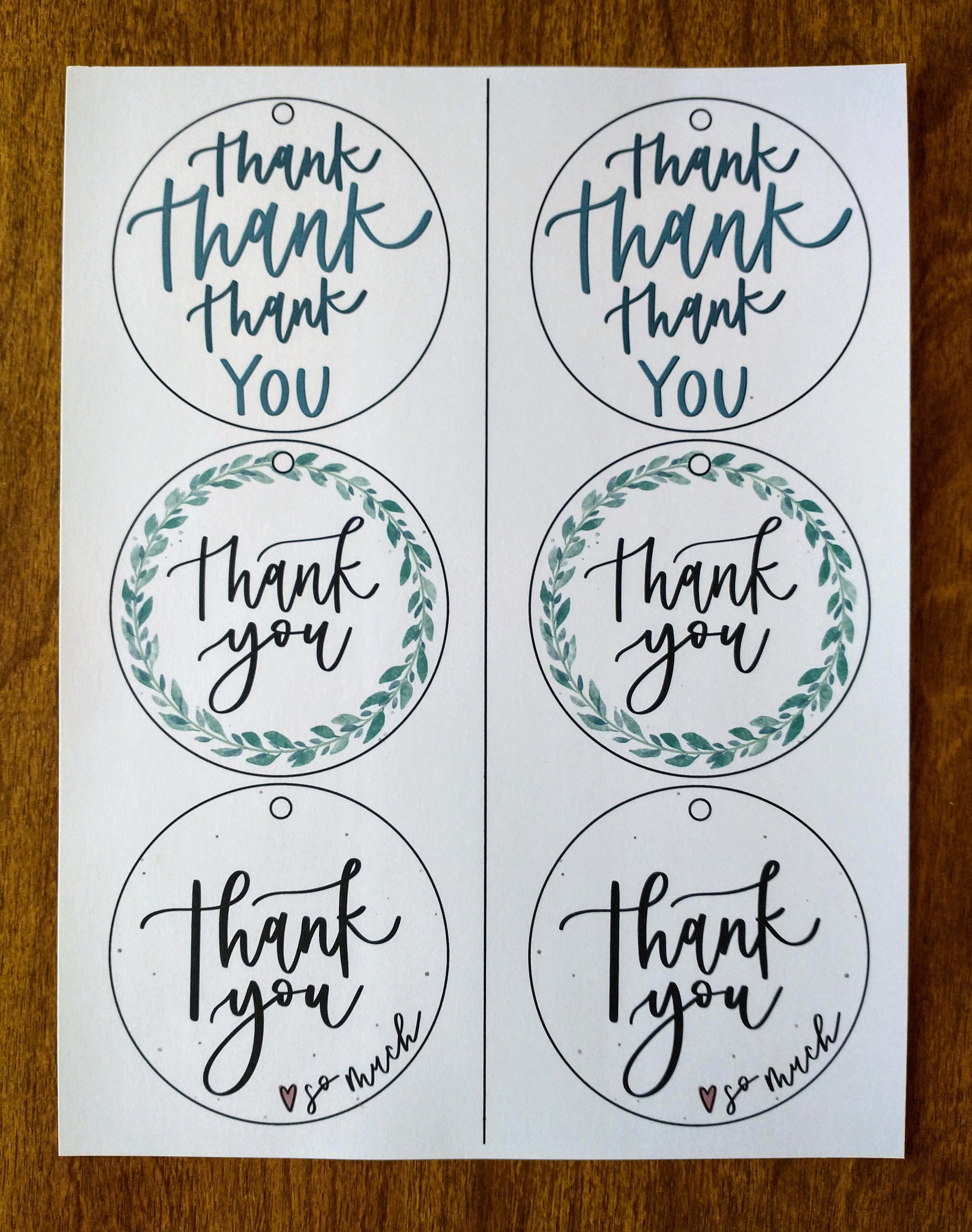 Circle Thank You Gift Tags | Thank You Printable Tag | Printable Gift ...