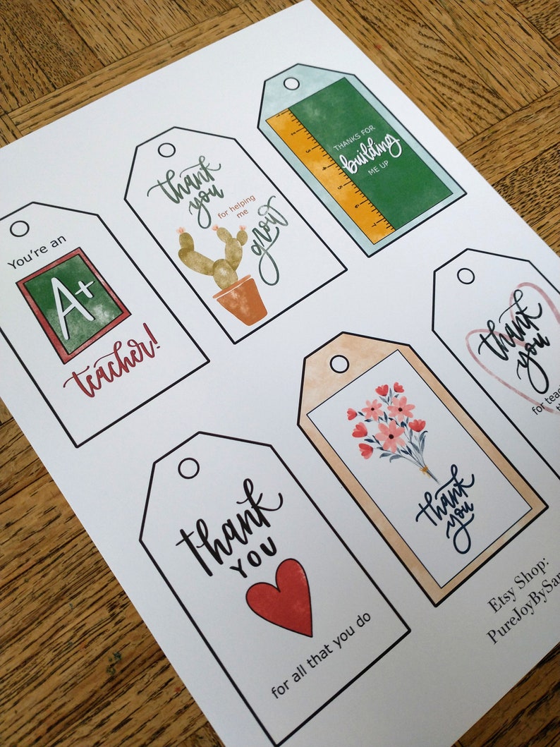 Printable Variety Teacher Thank You Tags 2.0 | Teacher Appreciation ...