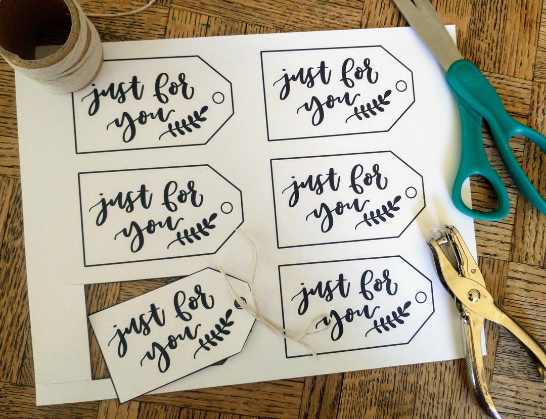Just for You Gift Tags | Printable Gift Tags | Gift Tags Printable ...