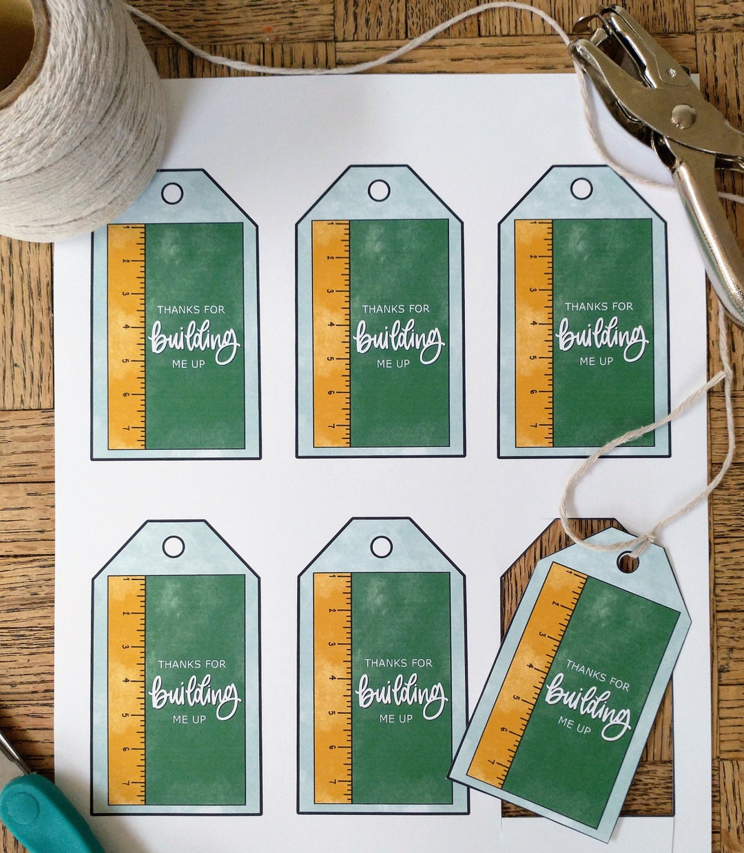 Teacher Printable Gift Tags, Thanks for Building Me up | Teacher ...