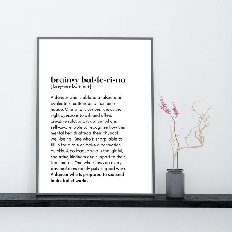 Brainy Ballerina Definition Print - Etsy