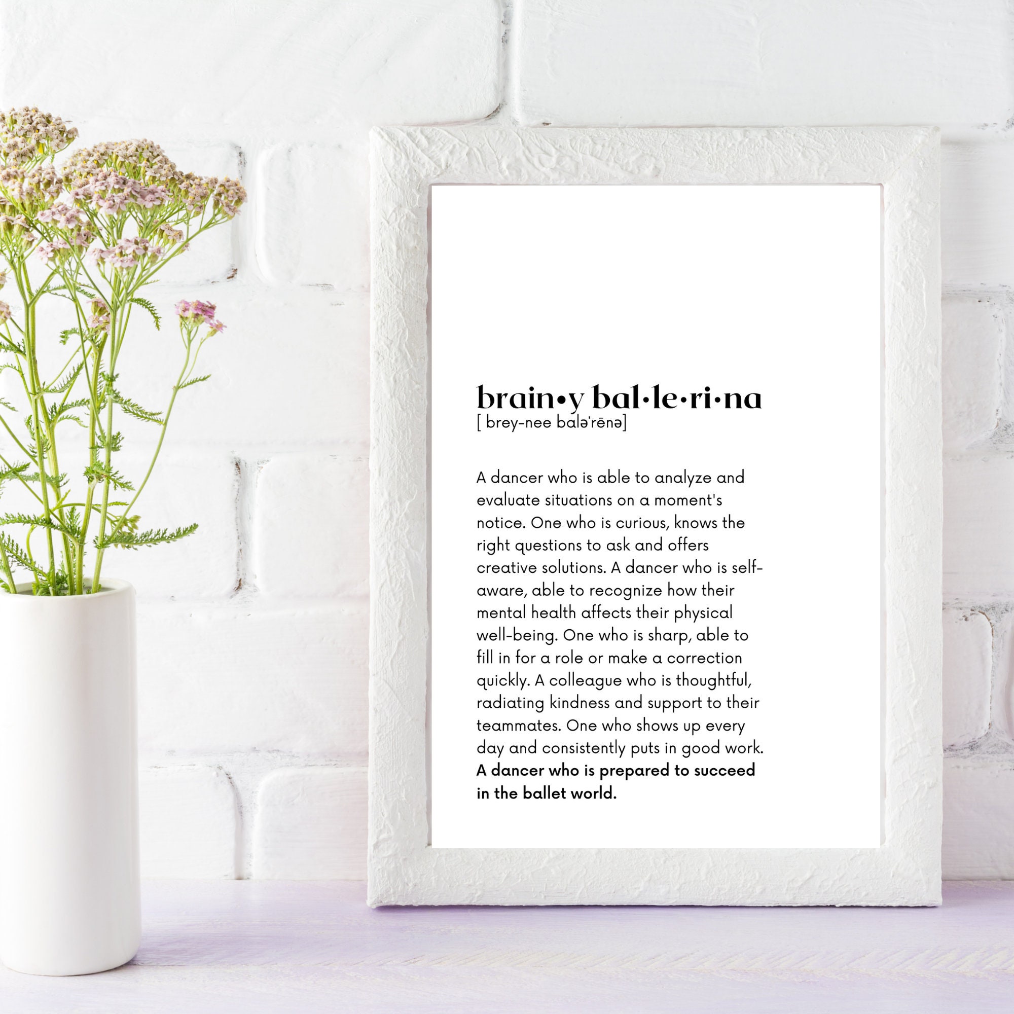 Brainy Ballerina Definition Print - Etsy
