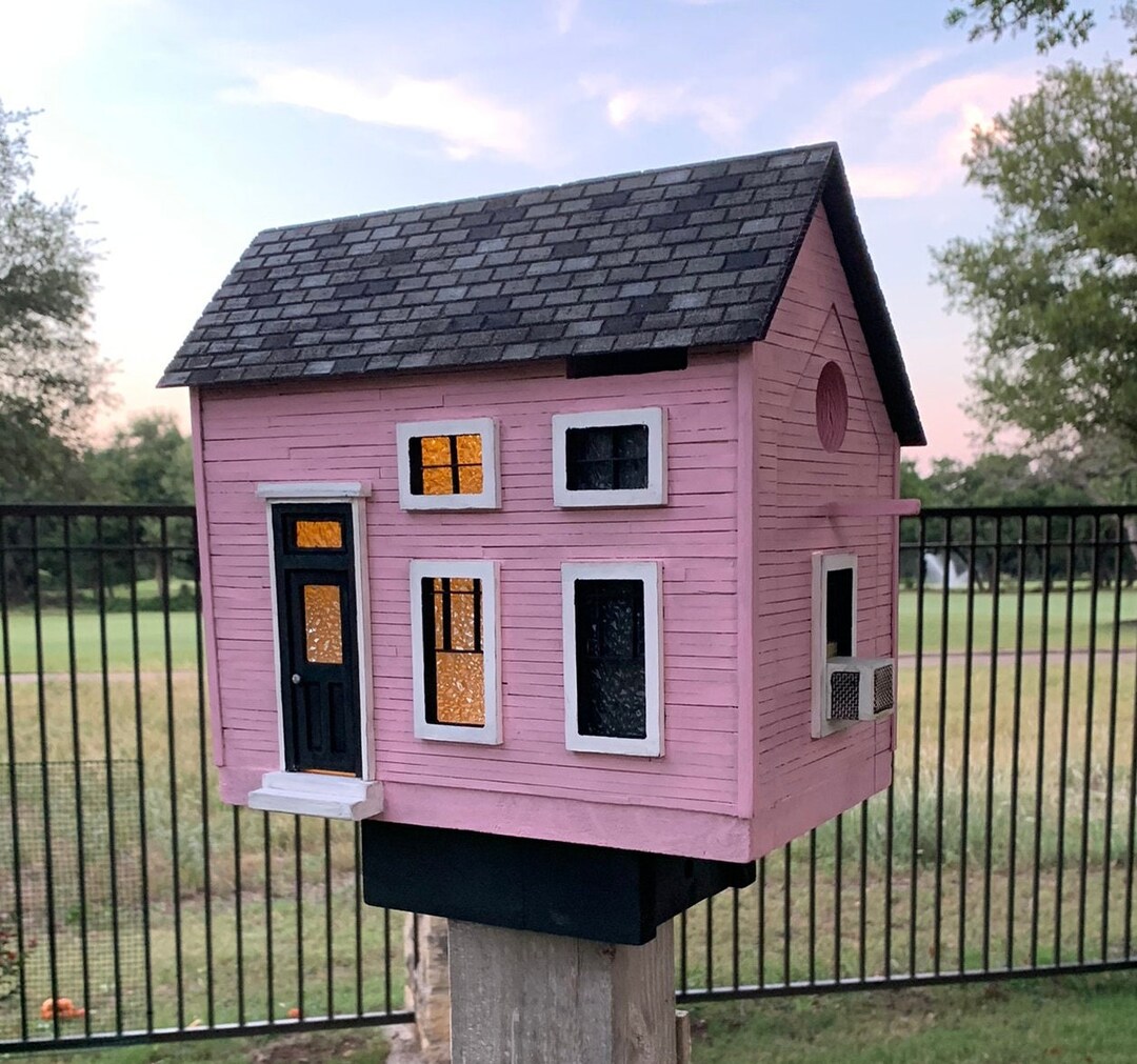 Birdhouse Solar Powered Birdhouse Saltbox House - Etsy