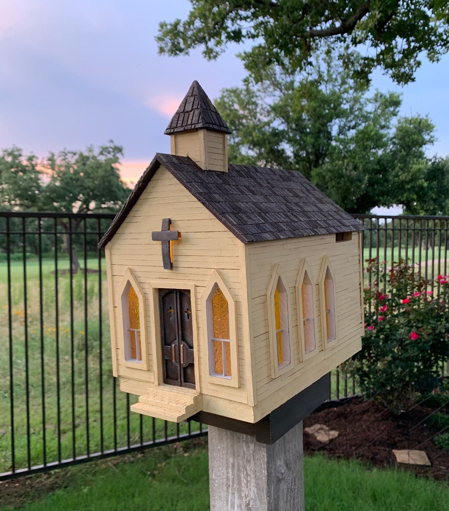 Church Birdhouse, Outdoor Birdhouse, Solar Powered Birdhouse - Etsy