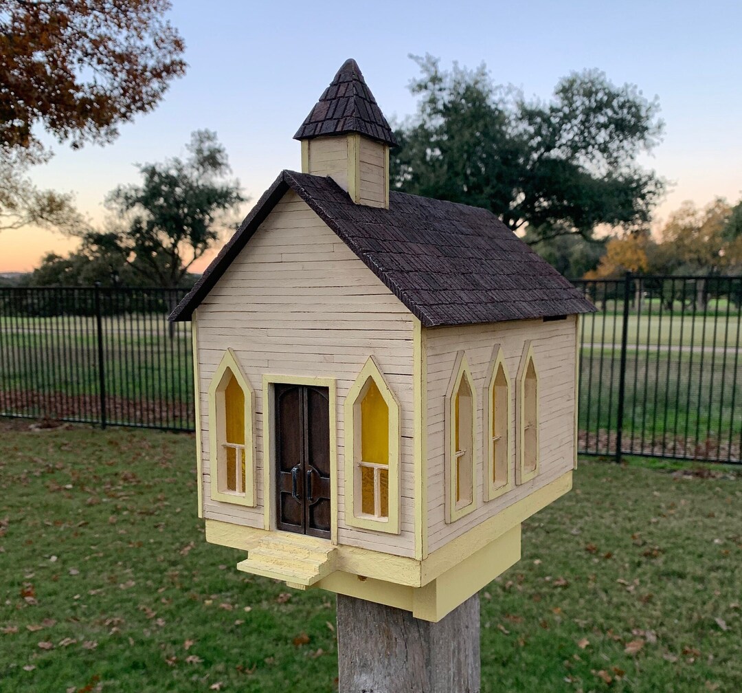Church Birdhouse, Outdoor Birdhouse, Solar Powered Birdhouse - Etsy