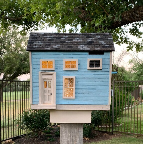 Birdhouse Solar Powered Birdhouse Saltbox House - Etsy