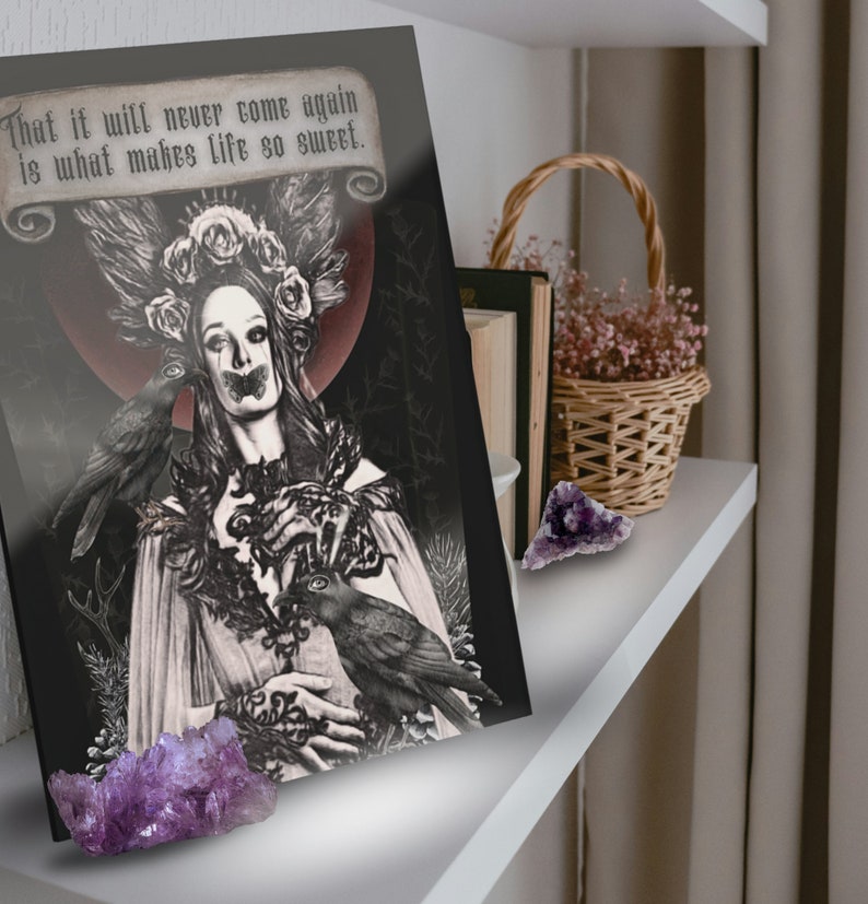 Gothic Emily Quote Dark Acadamia Art Raven Macabre Pastel Gothic Witch ...