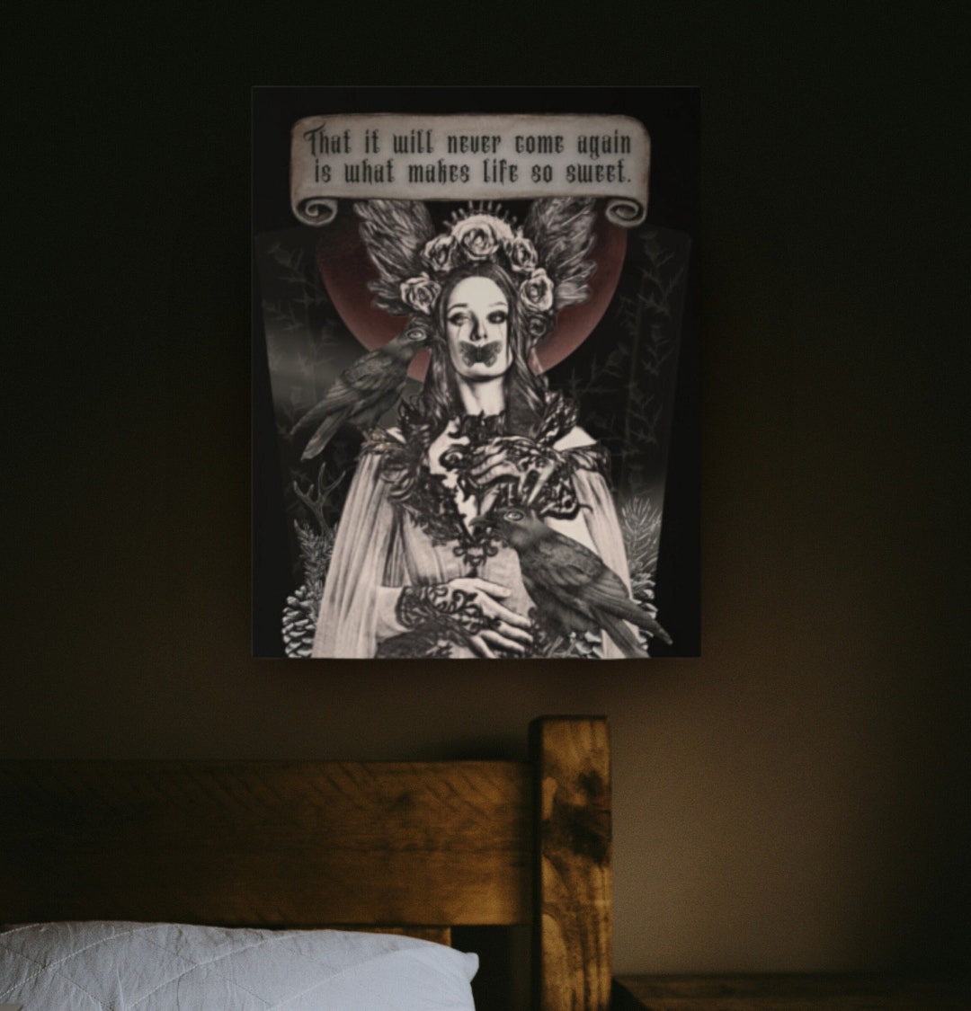 Gothic Emily Quote Dark Acadamia Art Raven Macabre Pastel Gothic Witch ...