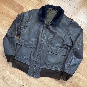 60s Vietnam War Era United States Navy Leather Bomber Jacket Flying ...