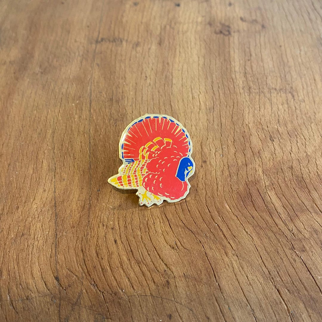1980s Vintage TURKEY Enamel Lapel Pin Retro Thanksgiving Bird Farm ...
