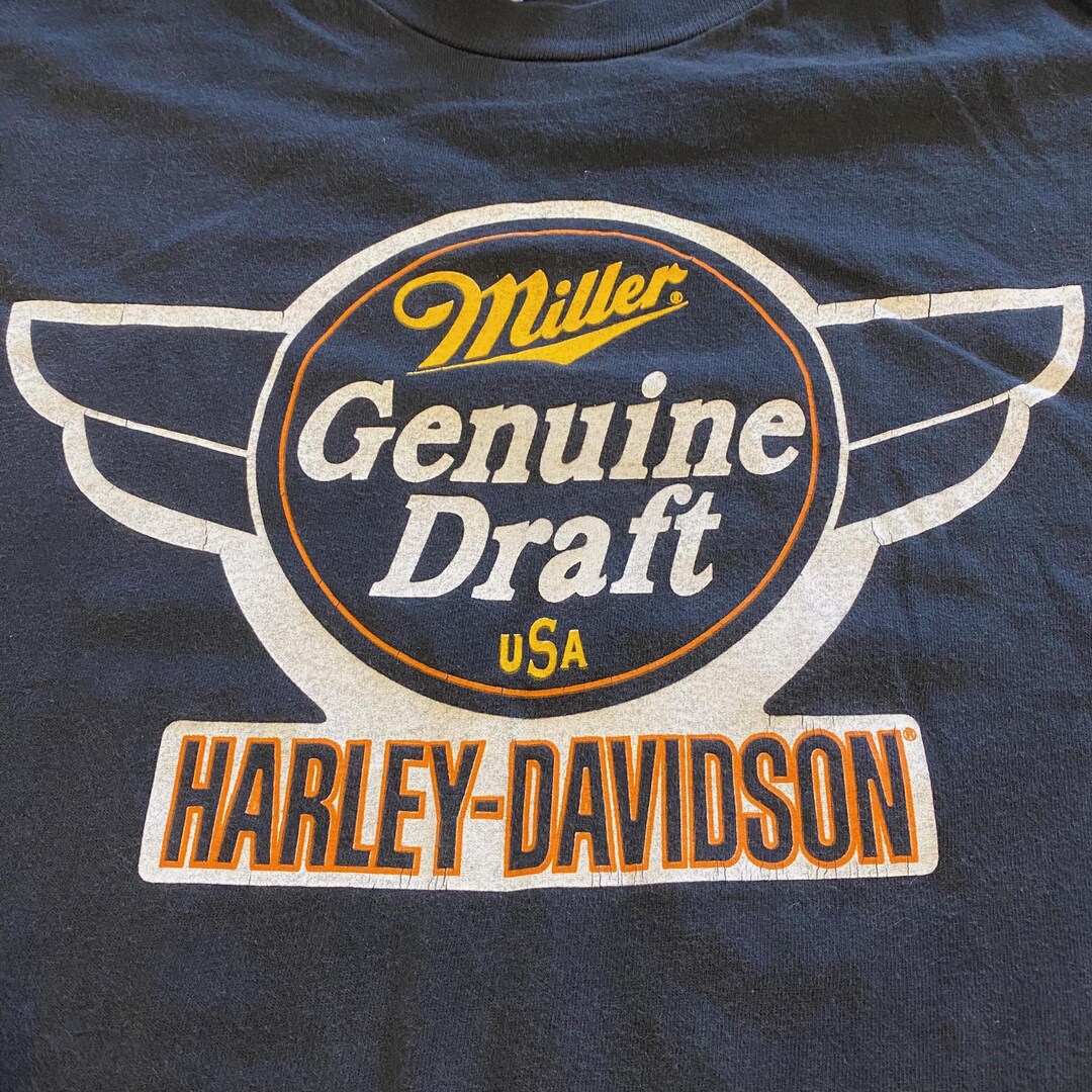 1990s Harley Davidson Miller "genuine Draft" T-shirt Vintage Annual ...