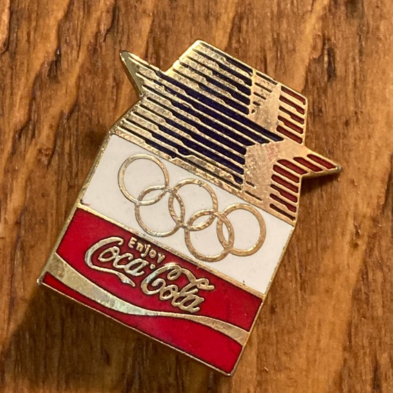 1984 USA Summer Olympics Coca Cola Sponsor Enamel Lap… - Gem
