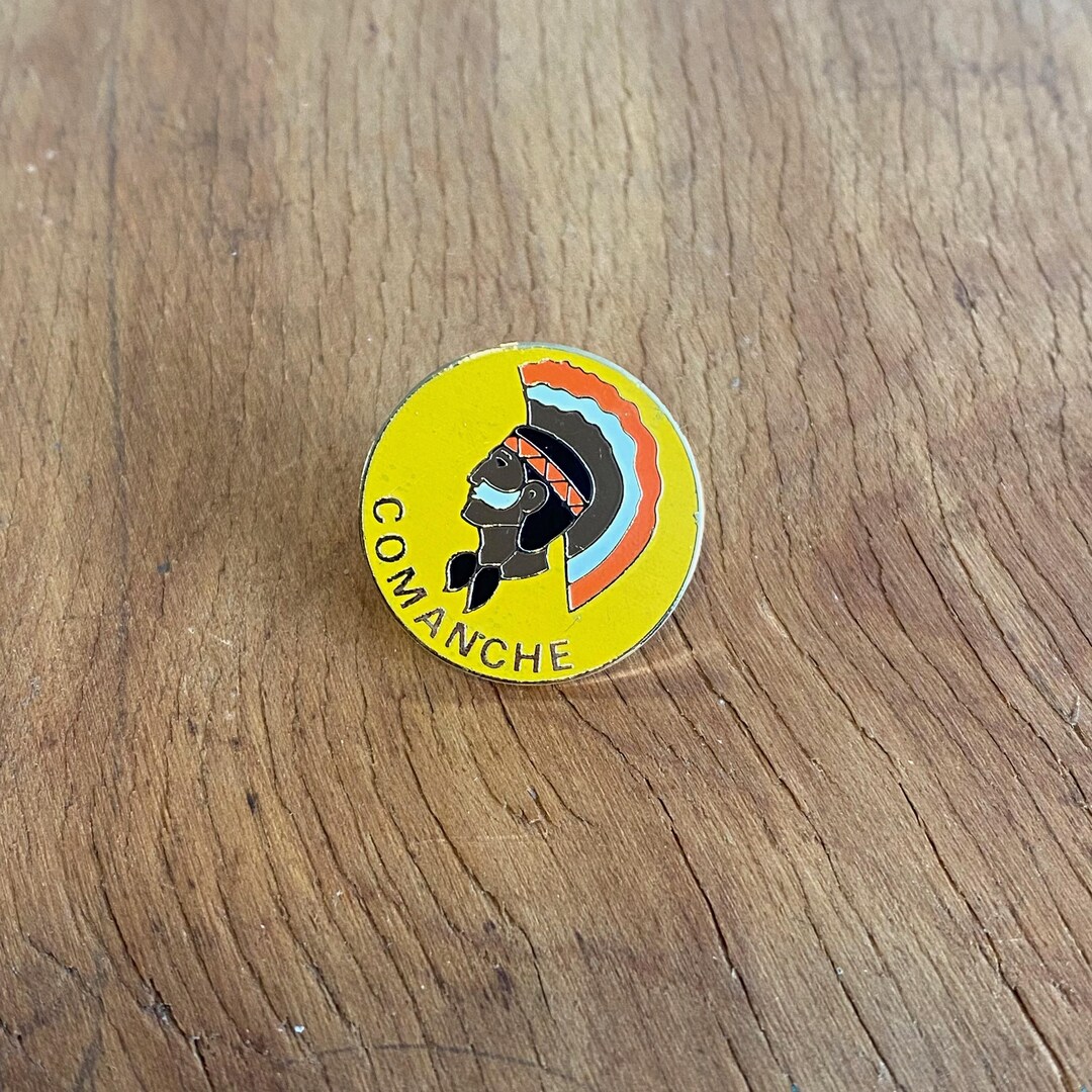 1980s Vintage COMANCHE FIRST NATION Enamel Lapel Pin Retro Native ...
