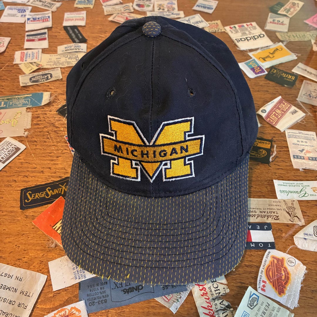 1990s Vintage MICHIGAN WOLVERINES Snapback Hat Starter NCAA Football ...