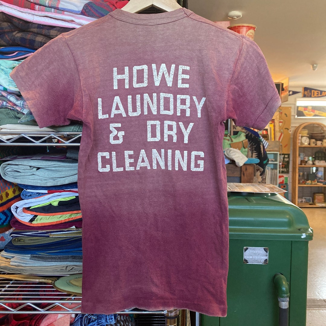 Rare 1950s Howe Laundry & Dry Cleaning Uniform T-shirt Vintage Russell ...