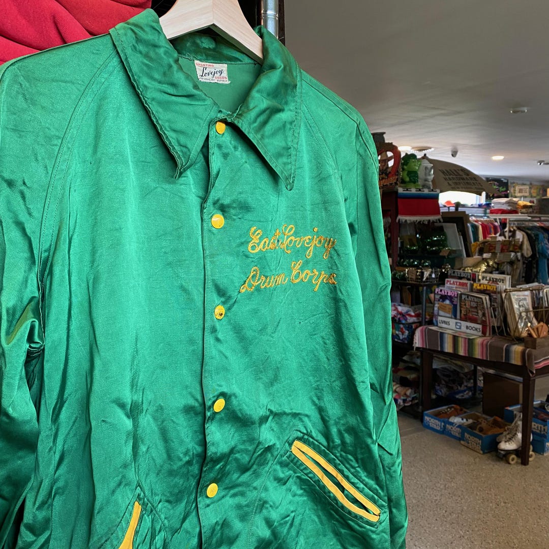 1950s Vintage OXFORD East Lovejoy Drum Corps Retro Green Satin Varsity ...