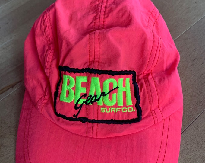 80s Beach Gear Surf Co. Neon Baseball Cap Vintage 1980s Made - Etsy