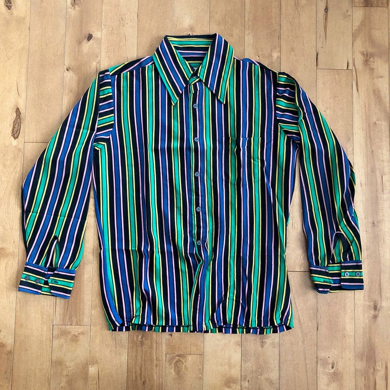 80s Men's Striped Long Sleeve Button up Shirt Vintage - Etsy