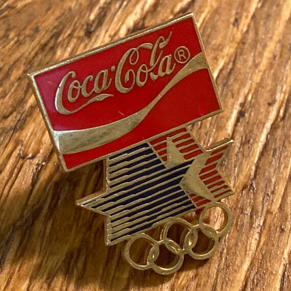 1984 USA Summer Olympics Coca Cola Sponsor Enamel Lap… - Gem
