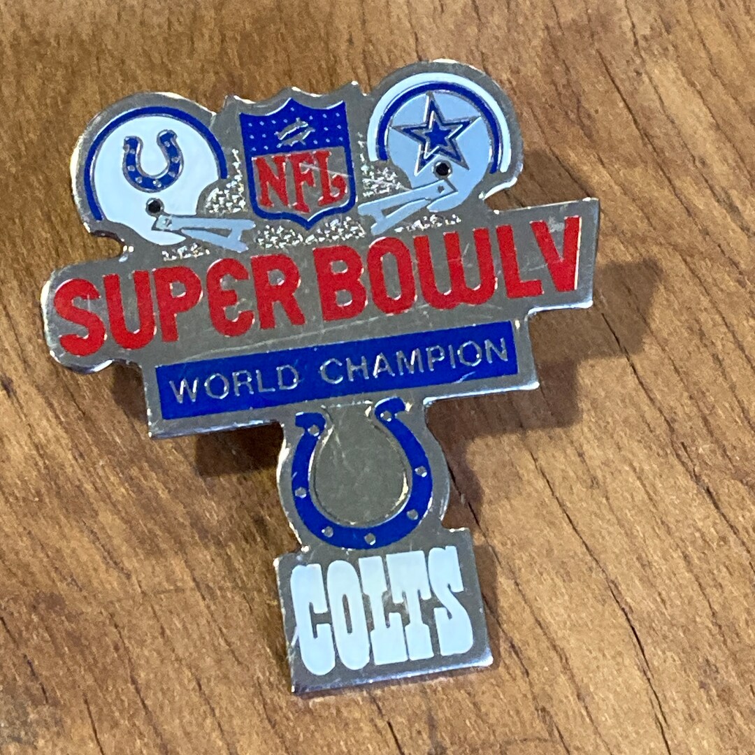 1990s Super Bowl V 1971 Commemorative Enamel Lapel Pin Vintage NFL ...
