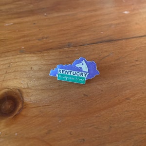 70s Kentucky Bluegrass State Enamel Lapel Pin Vintage 1970s Shape ...