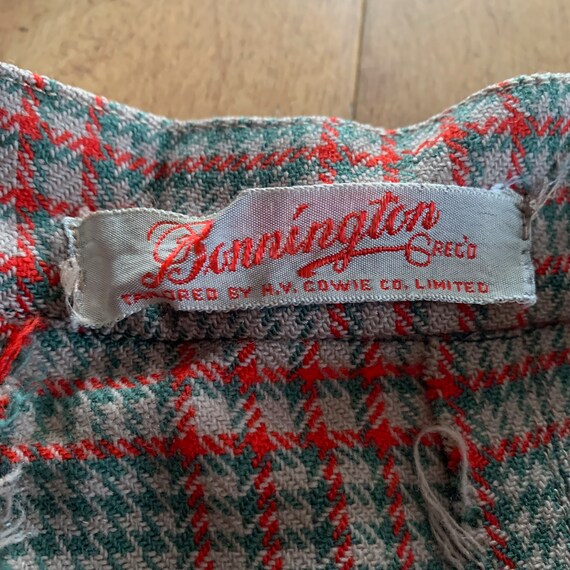1950s Plaid Skirt Vintage 1950s Bonningtons Beige Gre… - Gem