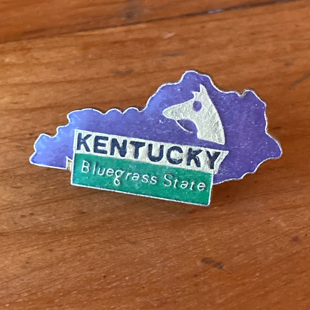 70s Kentucky Bluegrass State Enamel Lapel Pin Vintage 1970s Shape ...