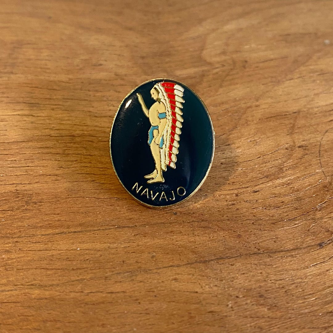 1980s Vintage NAVAJO FIRST NATION Enamel Lapel Pin Retro Native ...