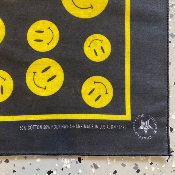 1990s Smiley Face Bandana, Hav-A-Hank USA Made Scarf - Gem