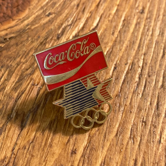 1984 USA Summer Olympics Coca Cola Sponsor Enamel Lap… - Gem