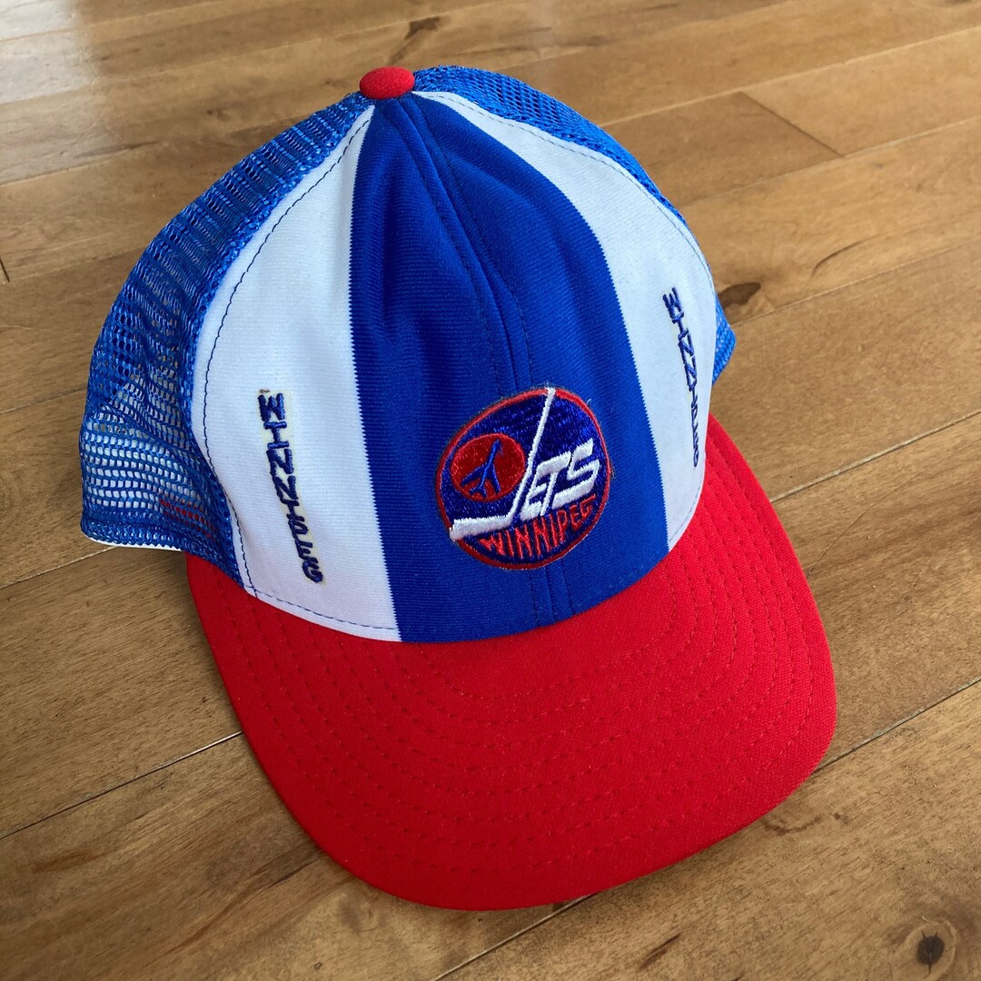 1980s Winnipeg Jets Trucker Cap Vintage Made in USA AJD Lucky Stripes ...
