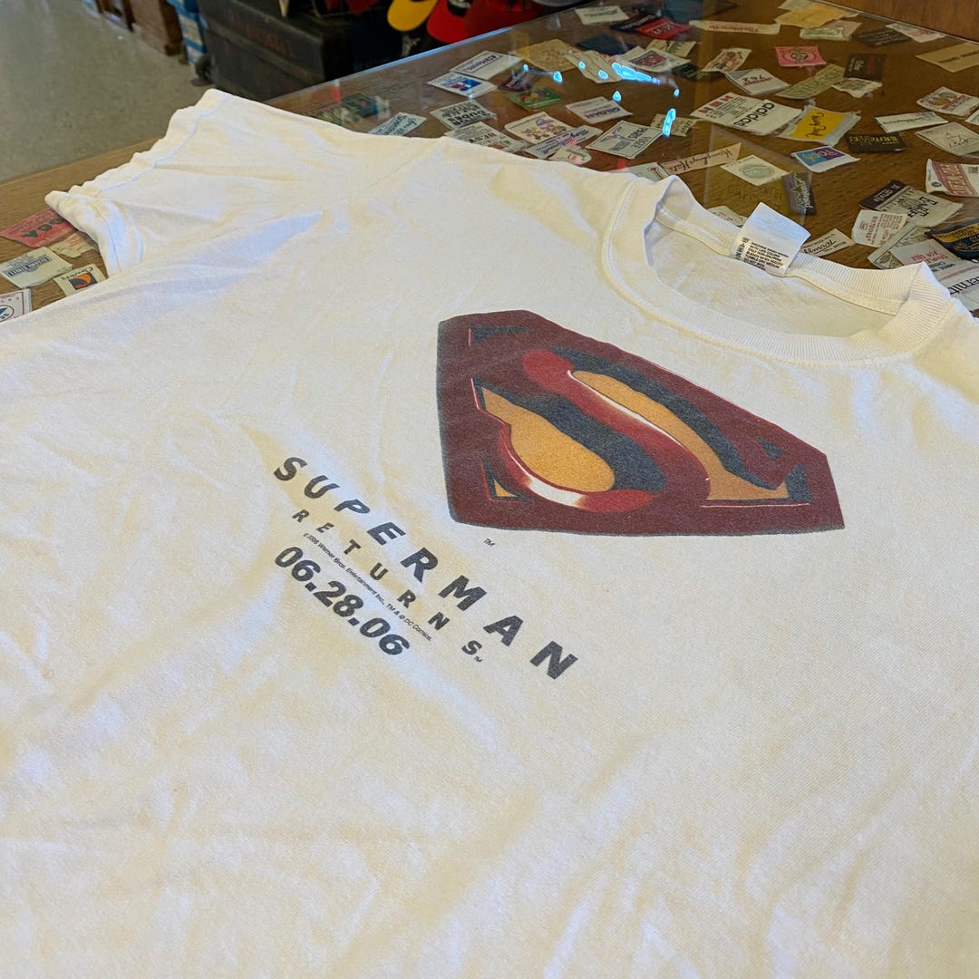 2000s Superman Returns Movie Promo T-shirt Y2K DC Comics Brandon Routh ...