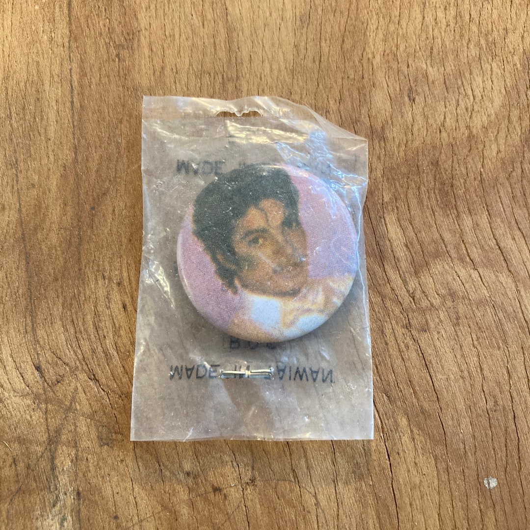 1980s Michael Jackson Deadstock Pinback Button Vintage Made in Taiwan ...