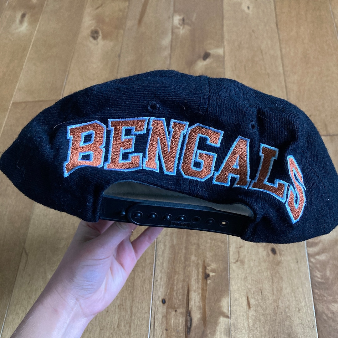 1990s Rare Cincinnati Bengals Blockhead Snapback Hat Vintage American ...